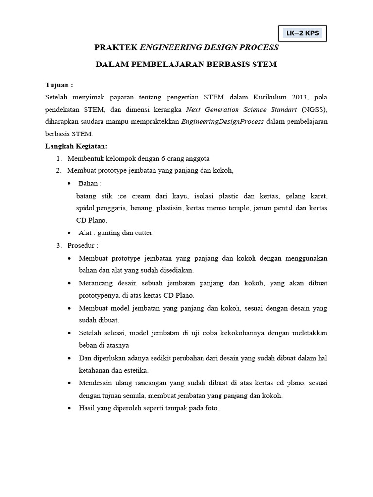 LK 2 Karakteristik STEM-edp | PDF