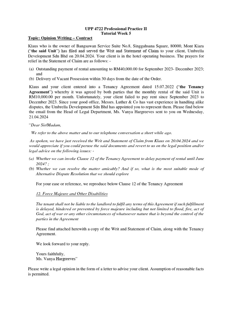 Tut 4 | PDF | Leasehold Estate | Lease