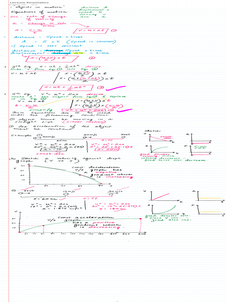 Lecture Kinematics | PDF