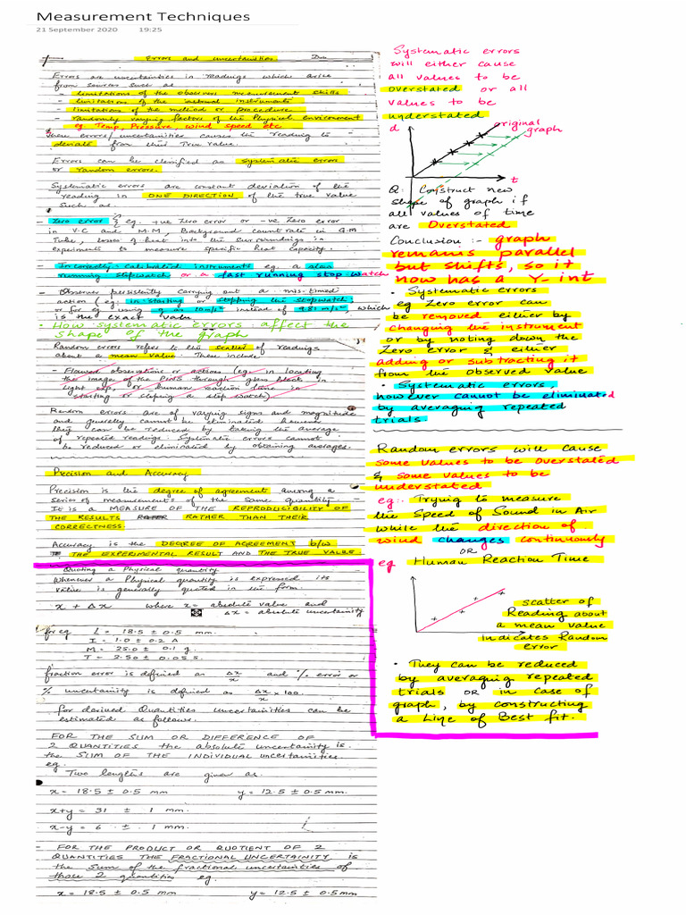 Measurement Techniques (Errors and Uncertainties) | PDF