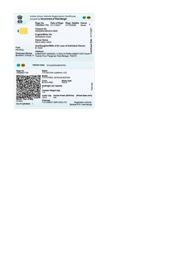 West Bengal Vehicle Registration | PDF