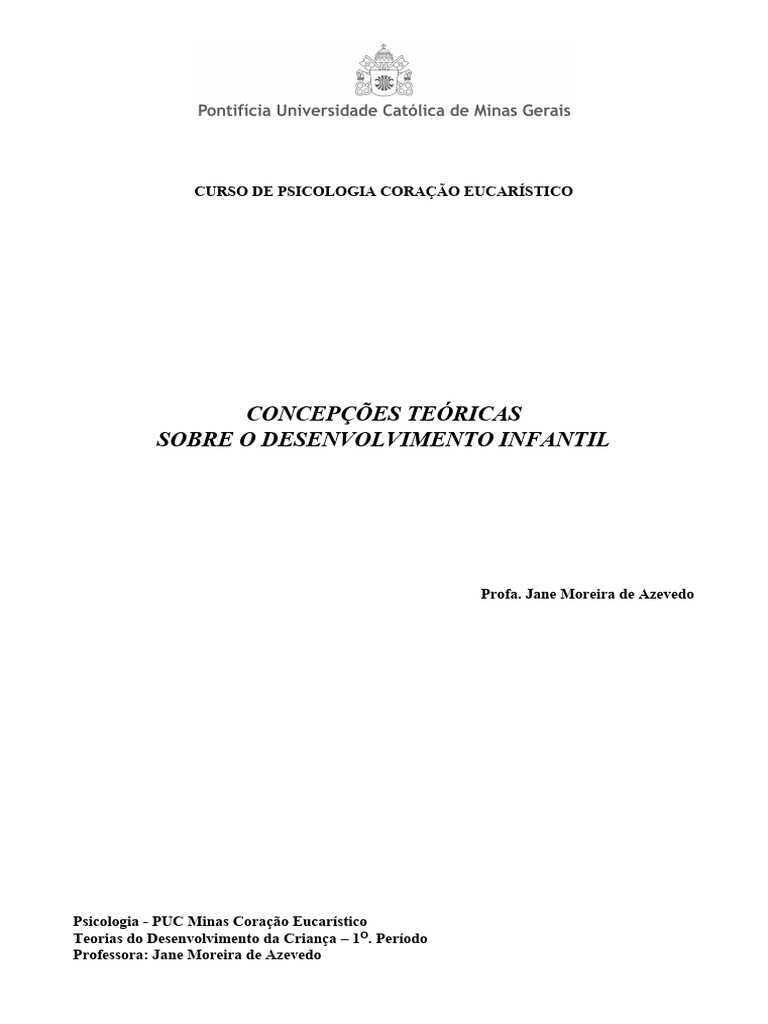 Concepções Teóricas Sobre O Desenvolvimento Infantil: Curso de ...