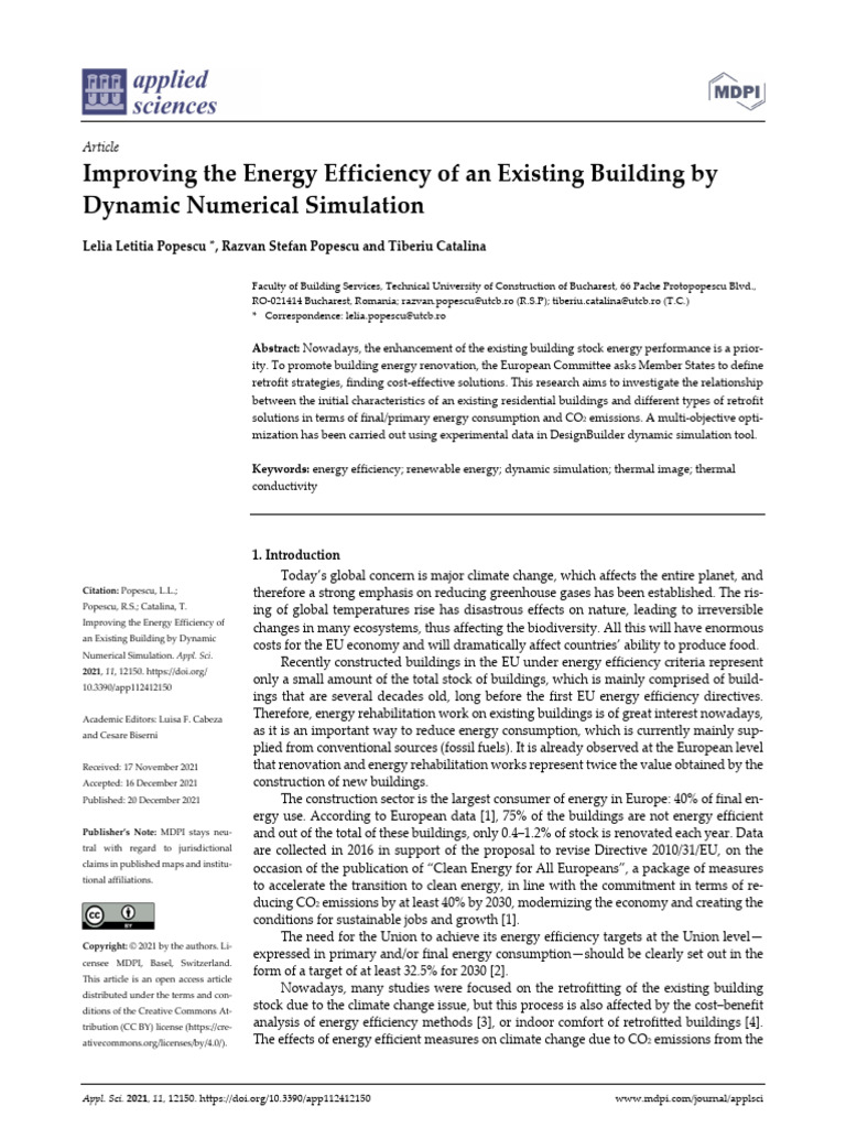 Improving The Energy Efficiency of An Existing Bui | PDF | Efficient ...