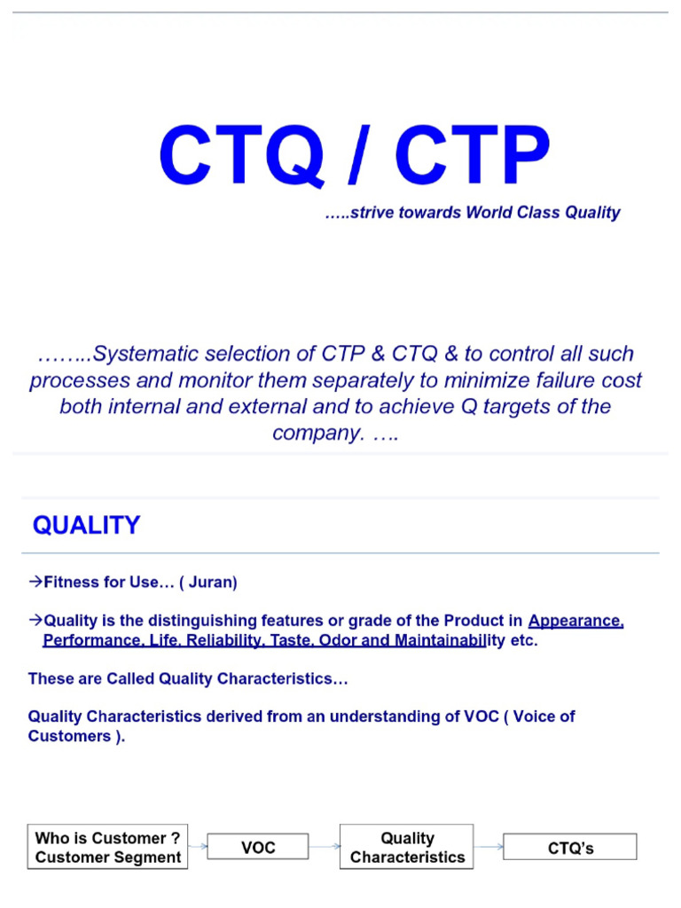 CTQ & CTP | PDF