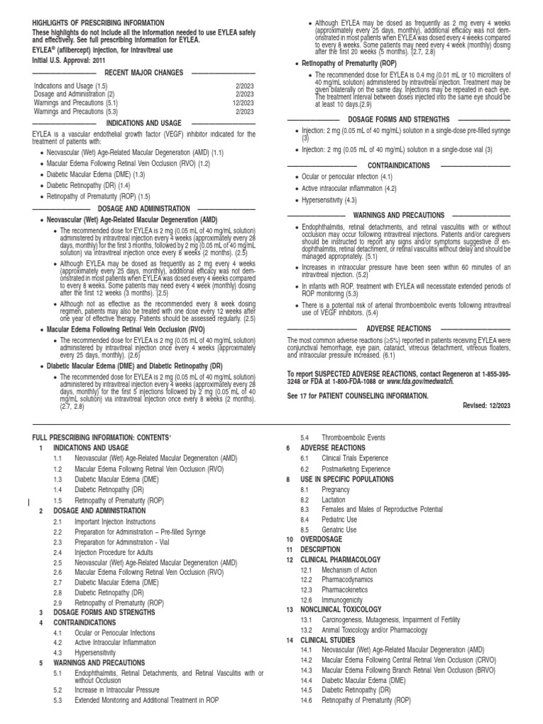 eylea_fpi | PDF | Clinical Medicine | Pharmacology