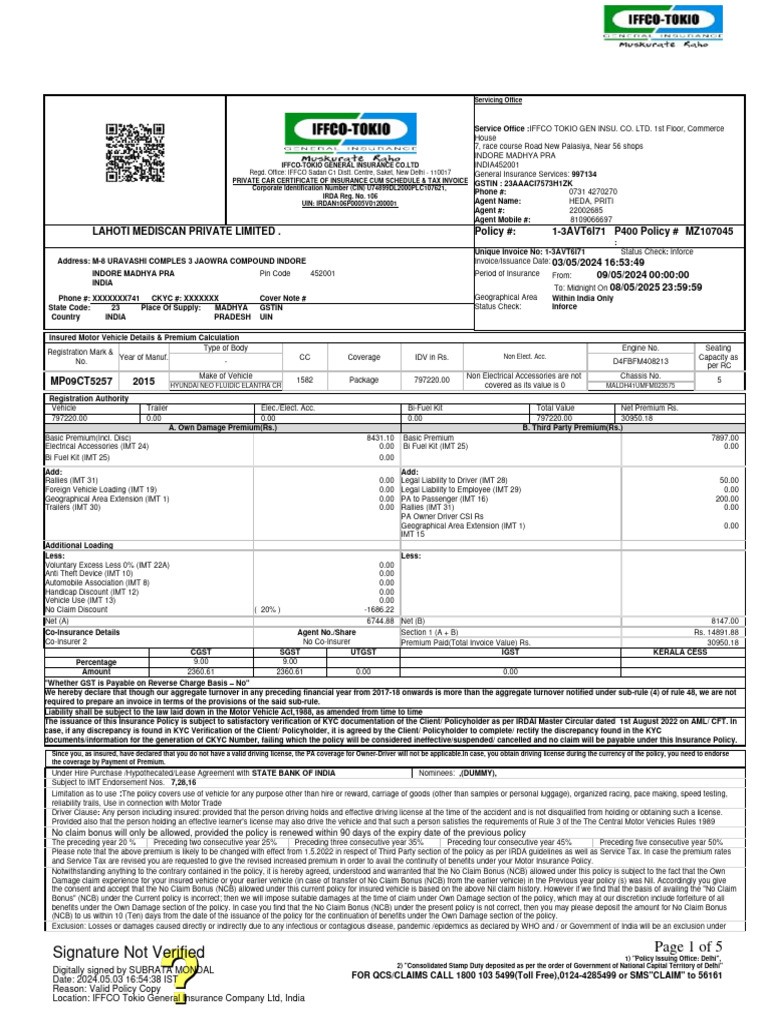 Lahoti Mediscan Private Limited | PDF | Indemnity | Insurance