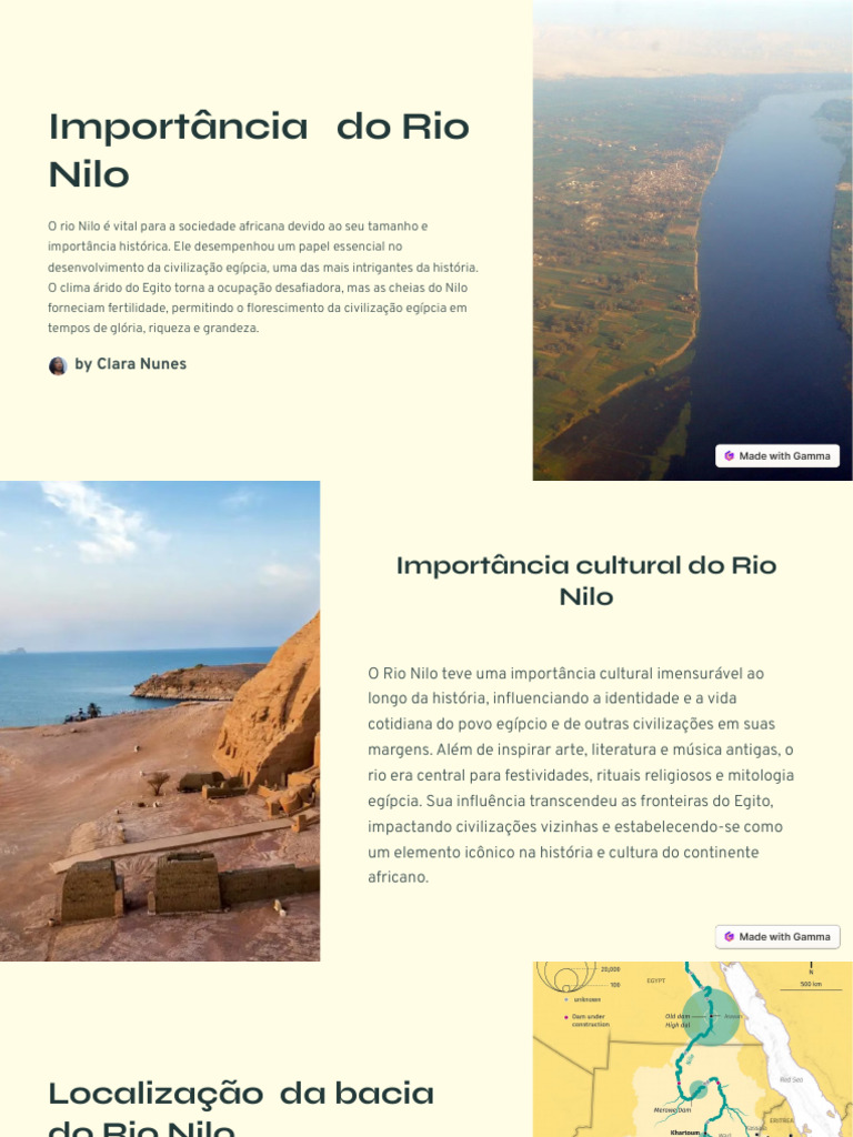 Importancia Do Rio Nilo | PDF | Nilo | África