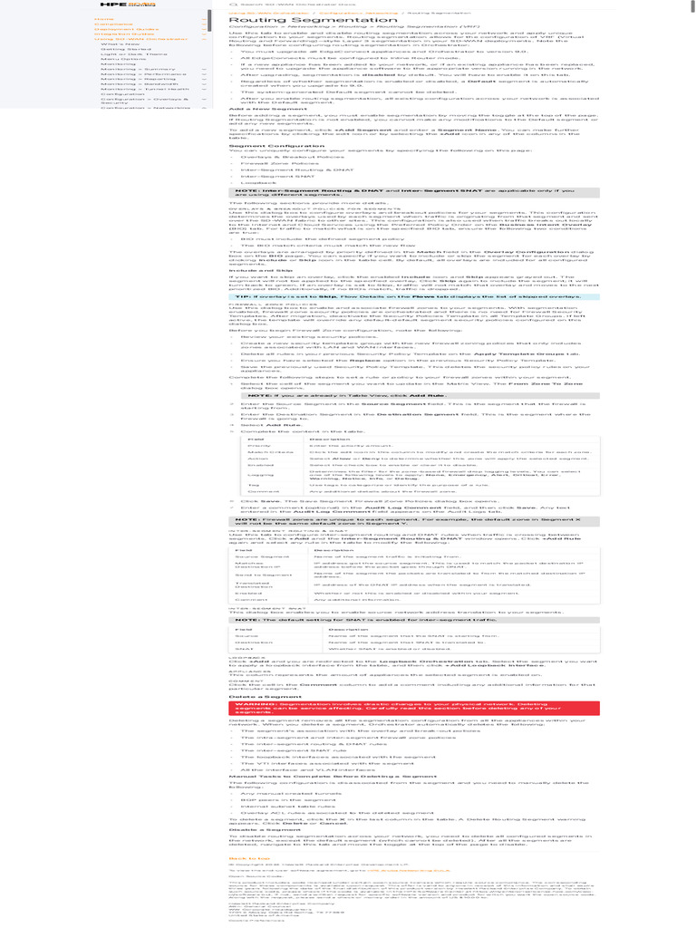Routing Segmentation - SD-WAN Orchestrator Docs | PDF | Firewall (Computing) | Computer Network
