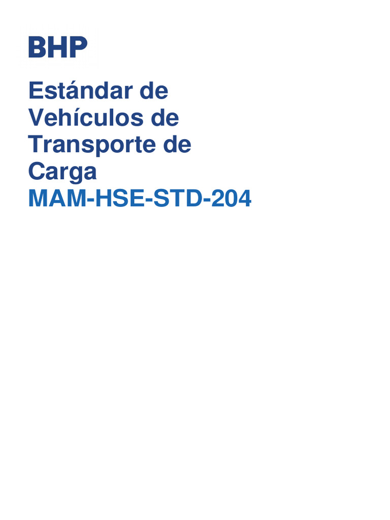 MAM-HSE-STD-204 Estandar de Vehiculos de Transporte de Carga-V1 | PDF ...