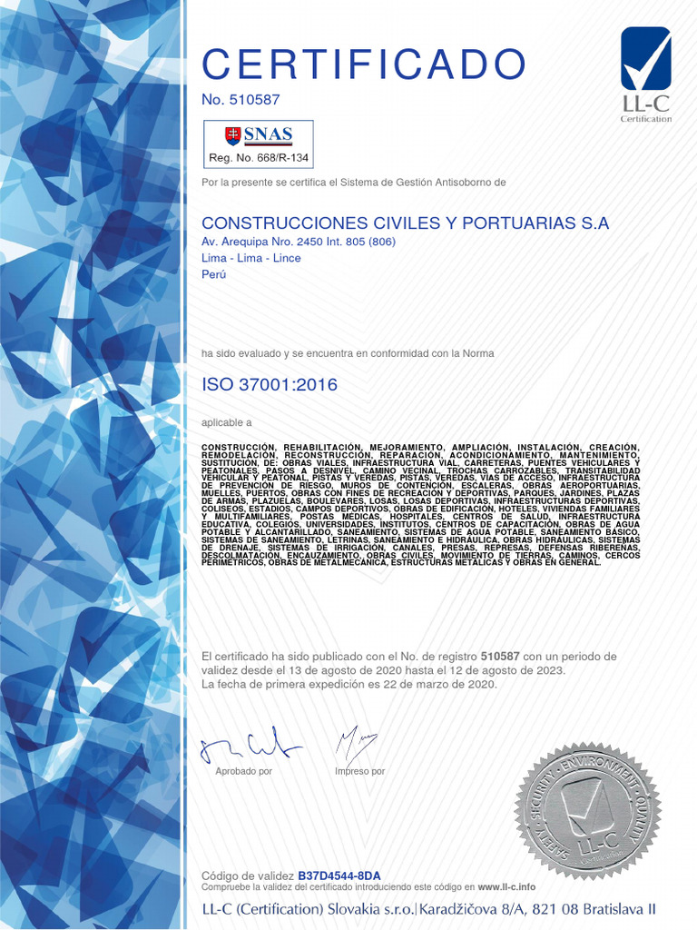 Portuarias Iso 37 | PDF