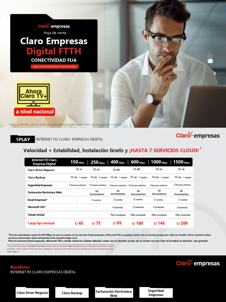 03.1 - 2024 Hoja de Venta servicios fijos - Claro Empresas Digital FTTH | Descargar gratis PDF ...