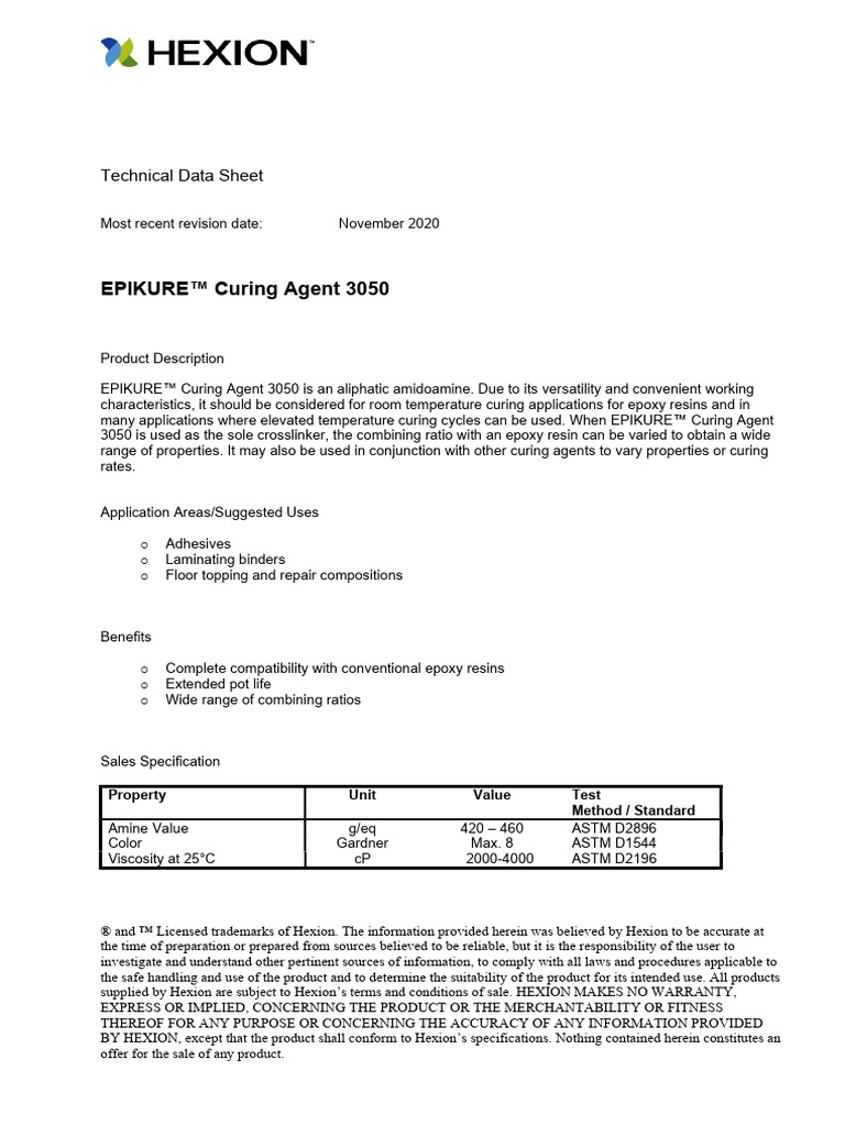 Epikure 3050-EU AmidoAmide - Apr 22 | PDF | Epoxy | Applied And ...