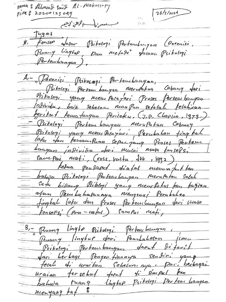 Tugas Psikologi, Ahmad Said | PDF