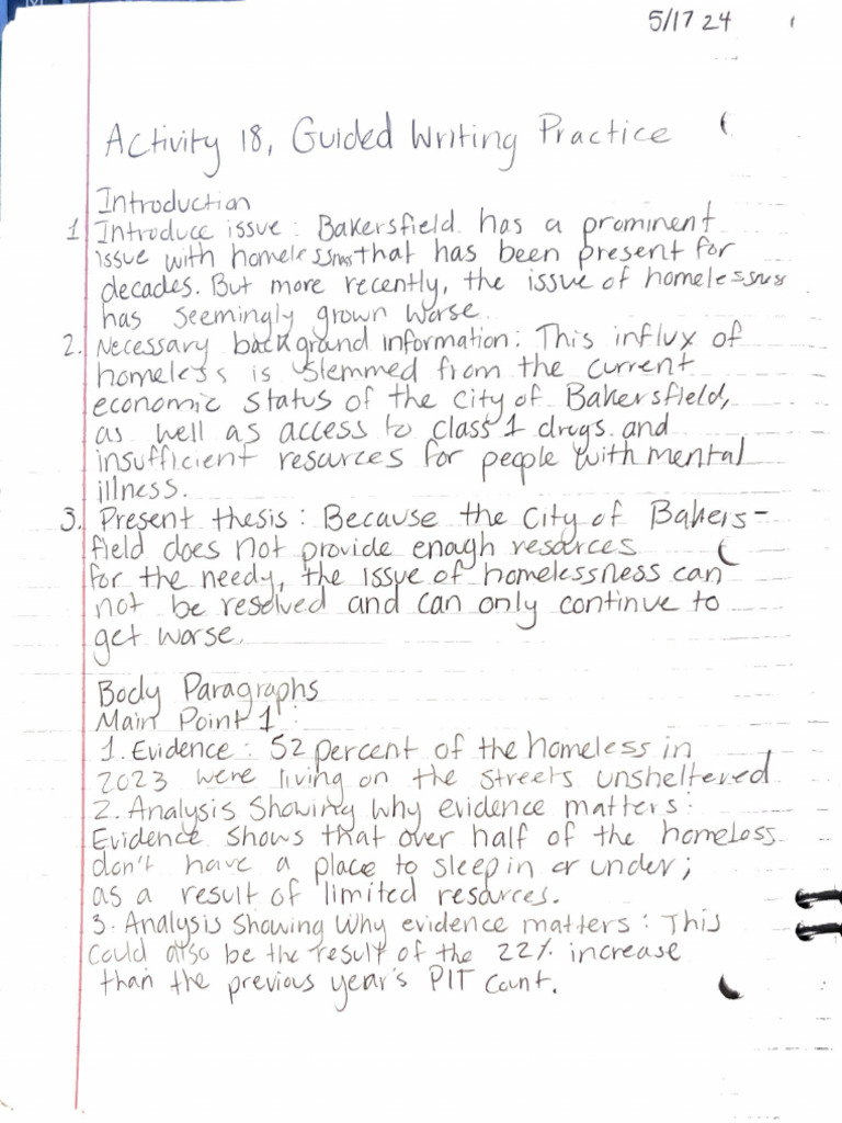 Guided Writing Practice For Project Pdf