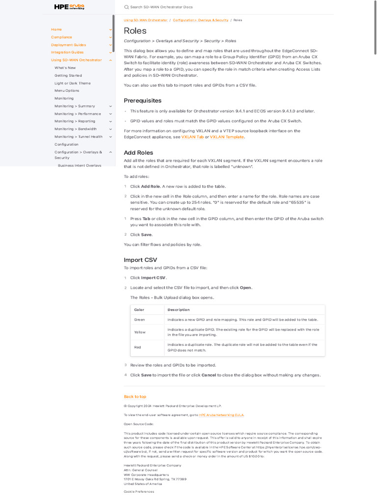 Roles - SD-WAN Orchestrator Docs | PDF | Source Code | Computing