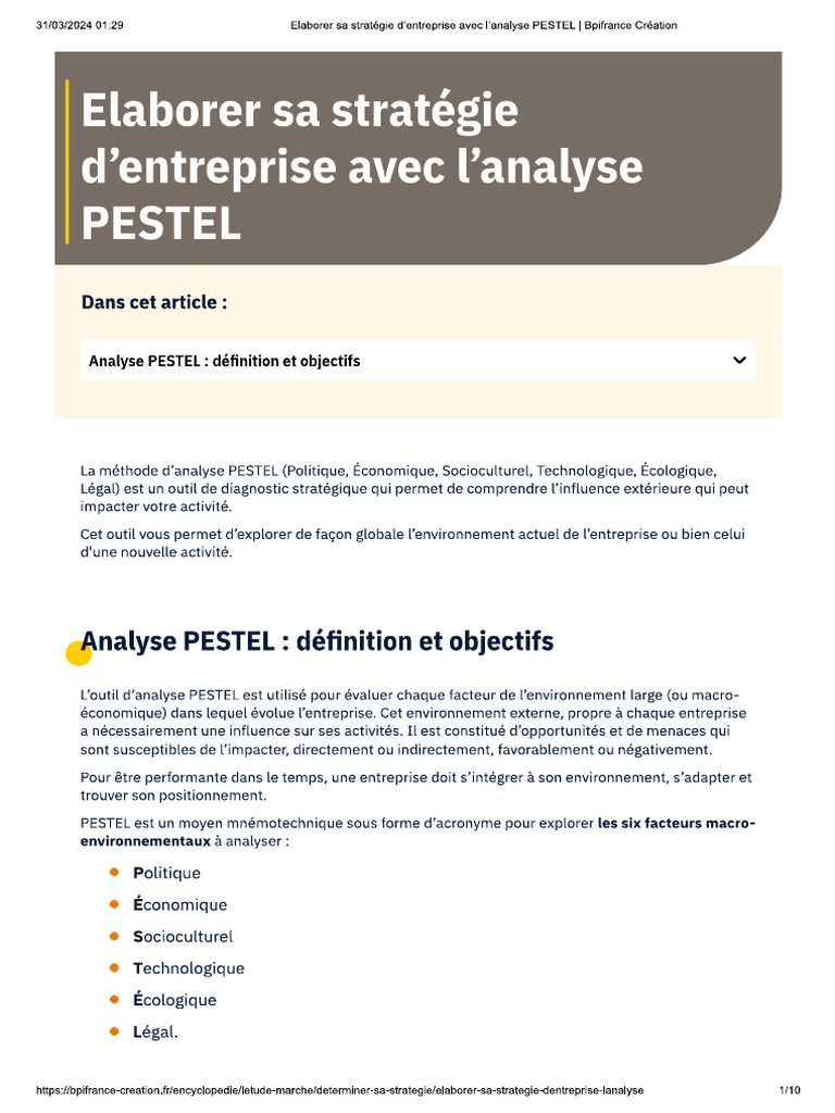 Pestel Exemple | PDF