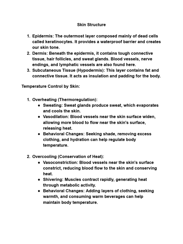 Skin Structure | PDF | Skin | Physiology