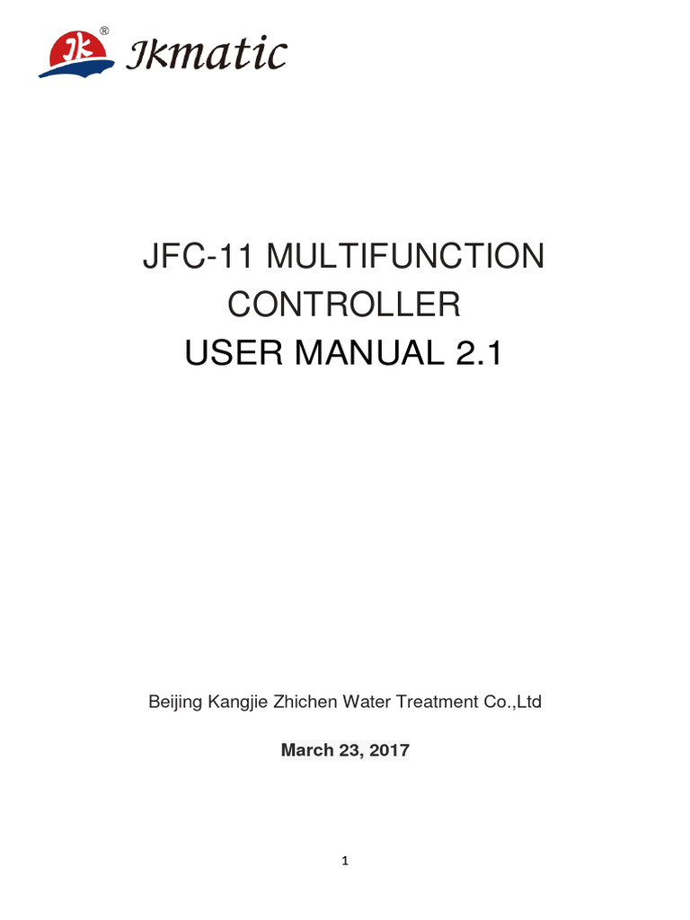 Disc Filter Controller Manual - 盘式过滤器控制器JFC-11英文说明书 | PDF | Power Supply | Parameter (Computer ...