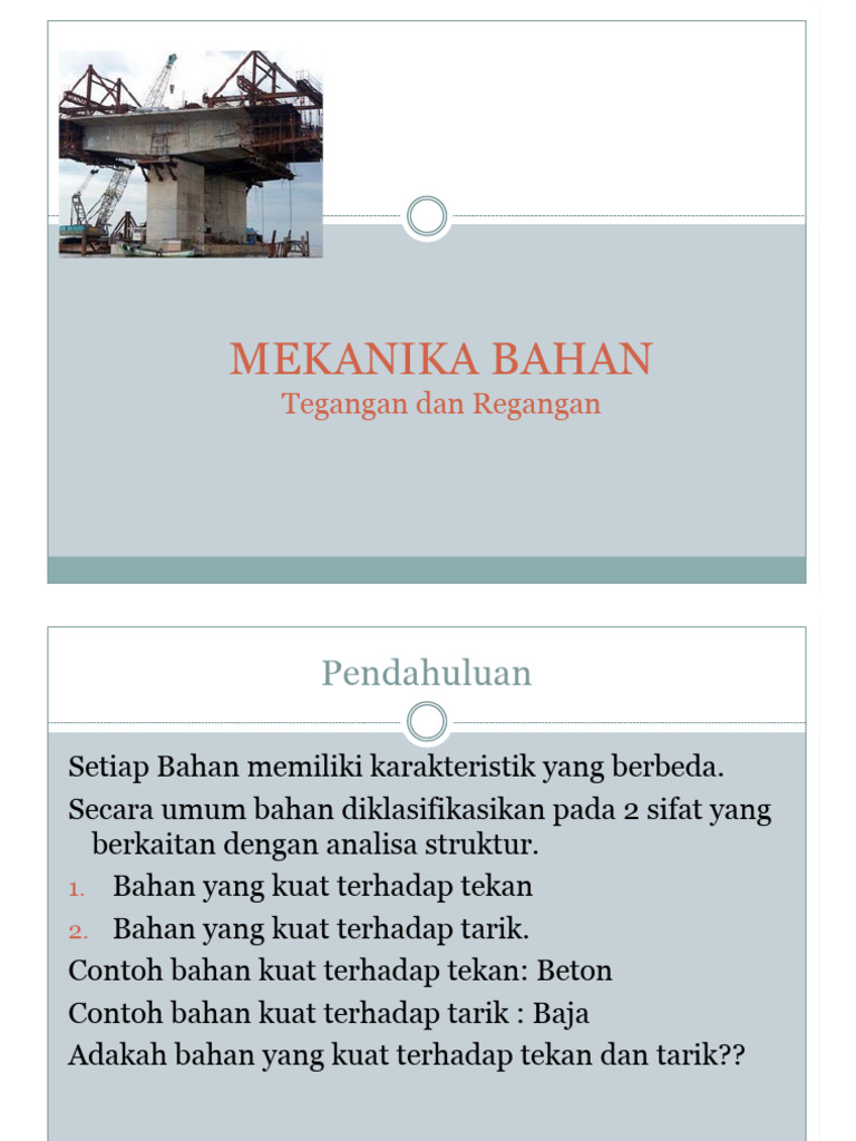 Tegangan, Regangan, dan Elastisitas Bahan | PDF