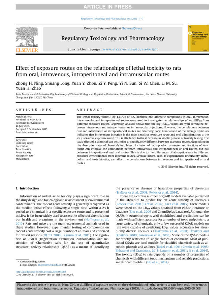 SCI2 | PDF | Quantitative Structure–Activity Relationship | Toxicity