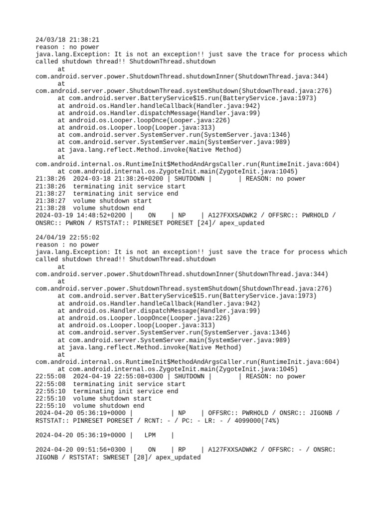 Power Off Reset Reason Backup | PDF | Java (Programming Language) | Software Engineering