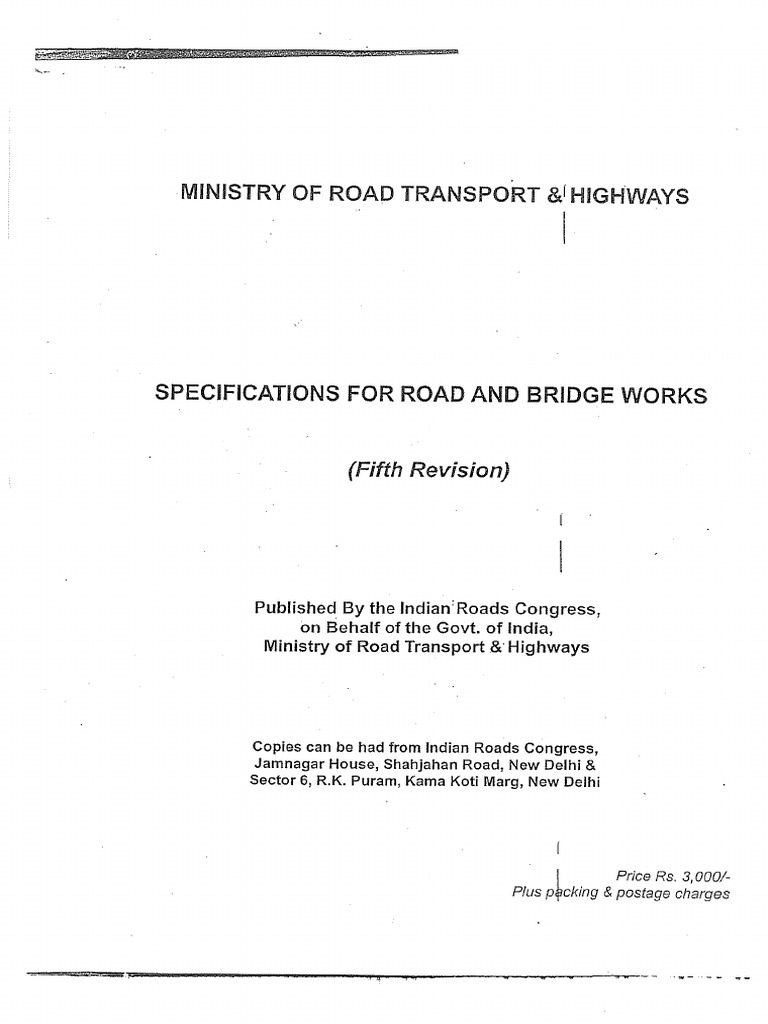 2.2.1. MORTH 5th REVISION Provisions | PDF