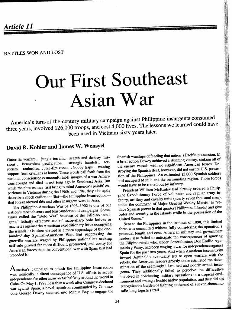 Kohler Wensyel First Southeast Asian War | PDF
