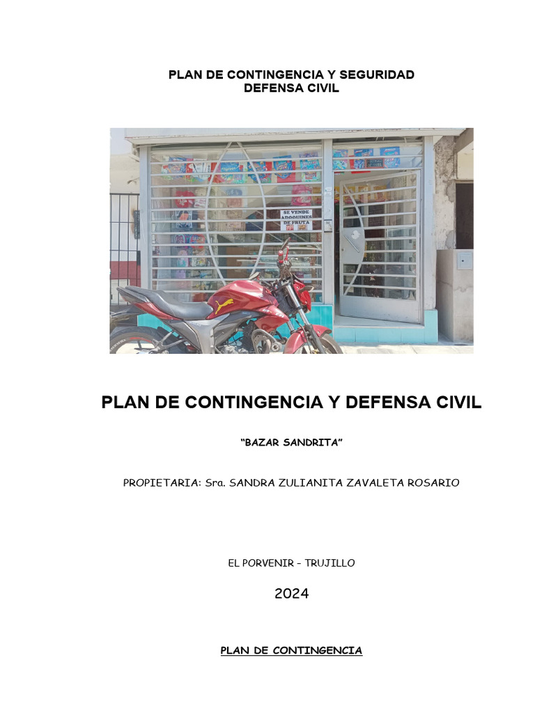 PLAN DE CONTINGENCIA Y SEGURIDAD | Descargar gratis PDF | Defensa Civil | Incendios