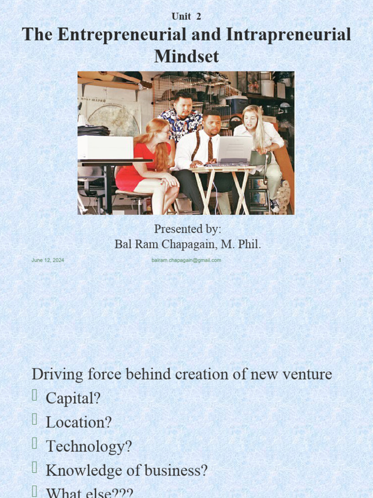 The Entrepreneurial and Intrapreneurial Mindset - Final | PDF ...