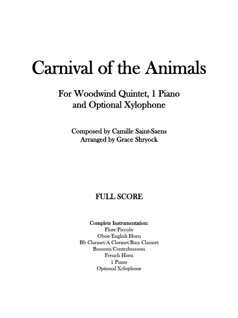 Carnaval Des Animaux 2 | PDF | The Carnival Of The Animals ...