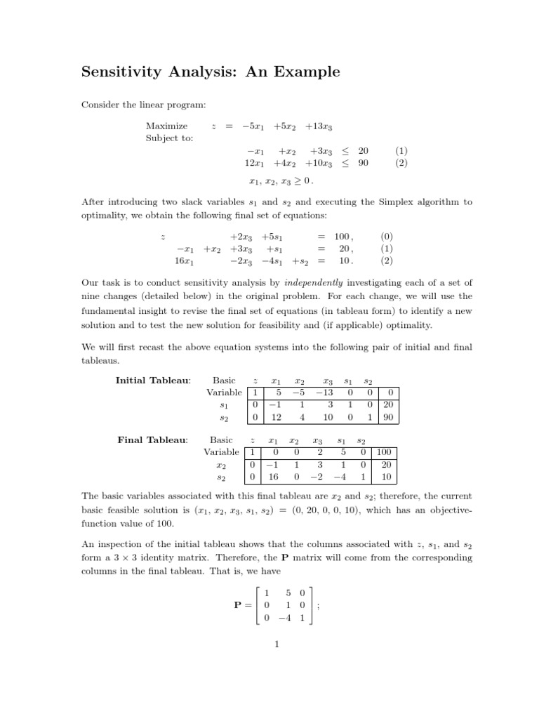 LP12 Sensitivity Analysis | PDF | Algorithms | Teaching Mathematics