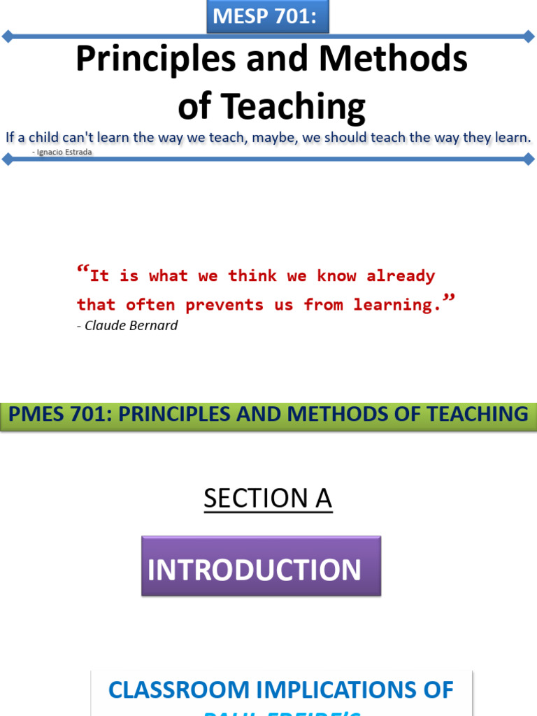 Pmes 701 Methodology | PDF | Learning | Teachers