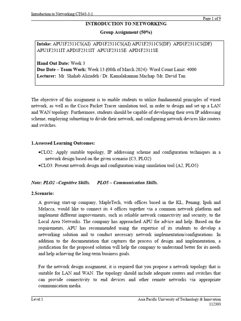 Networking Design for MapleTech Offices | PDF | Computer Network | Routing