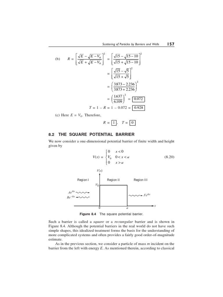 Square Potential Barrier Analysis | PDF | Mathematical Physics ...