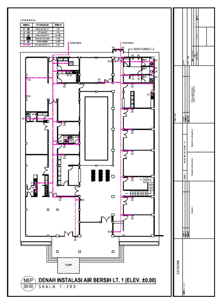 64.MEP-Denah Instalasi Air Bersih LT.1 | PDF