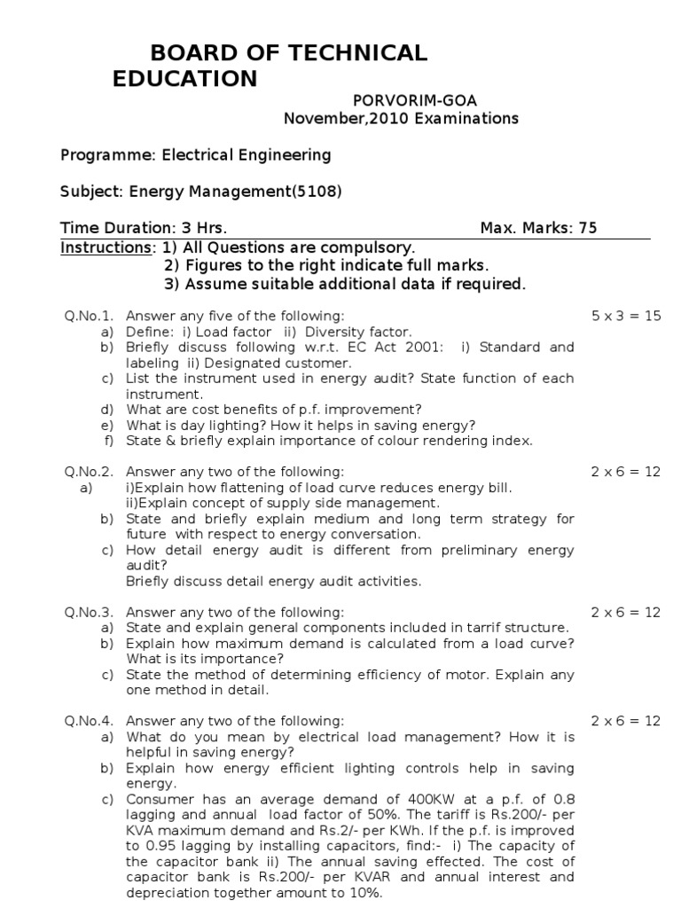 Energy Management Paper Nov 10 | PDF | Energy Management | Efficient ...