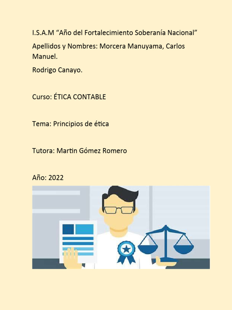 Etica Contable Carlos 2 Pdf Comportamiento Moralidad