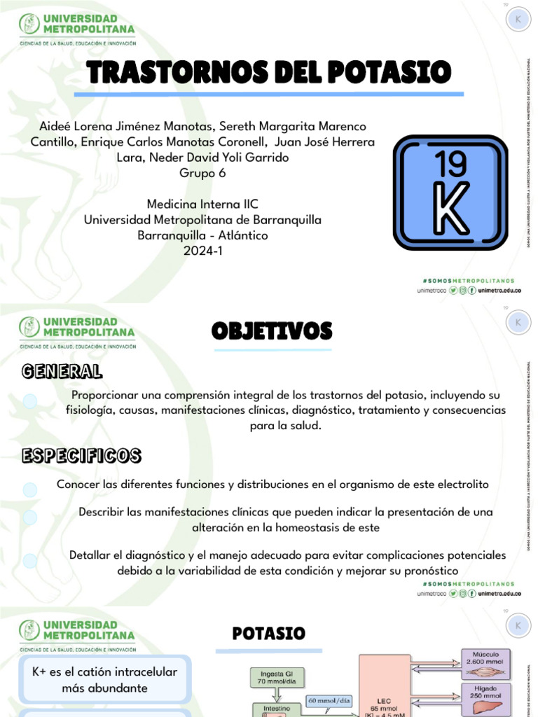 TRASTORNOS DEL POTASIO | Descargar gratis PDF | Potasio | Química