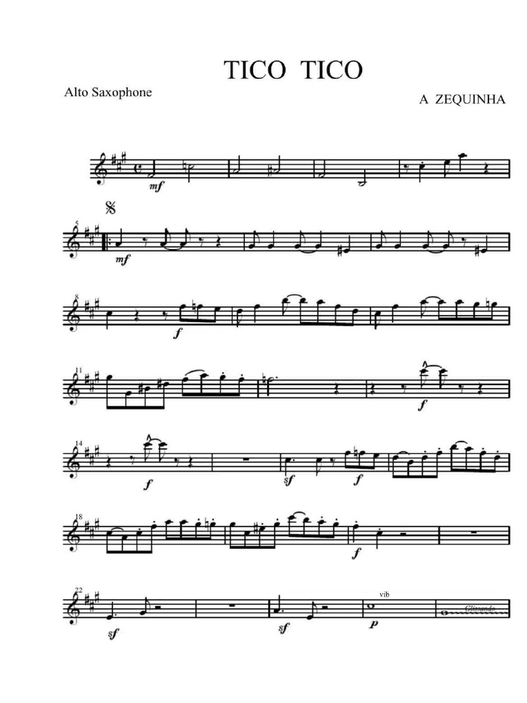 Tico Tico Quartet Sax | PDF