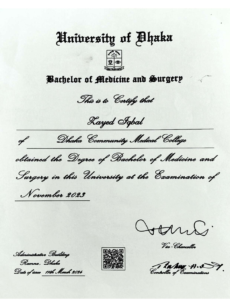 Degree Certificate Zayed | PDF