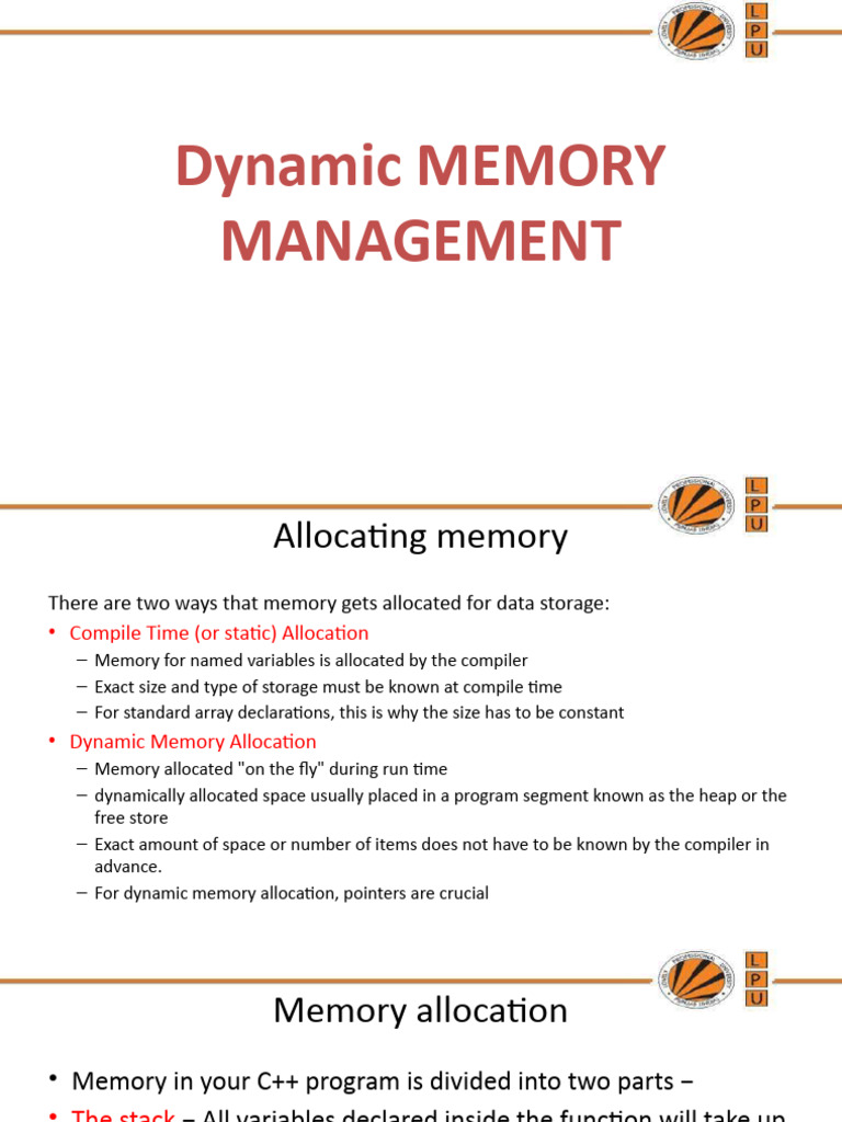 Memory Management | Download Free PDF | Pointer (Computer Programming) | Variable (Computer Science)