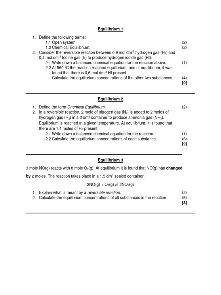 Equilibrium 1 16 | Download Free PDF | Chemical Equilibrium | Chemical ...