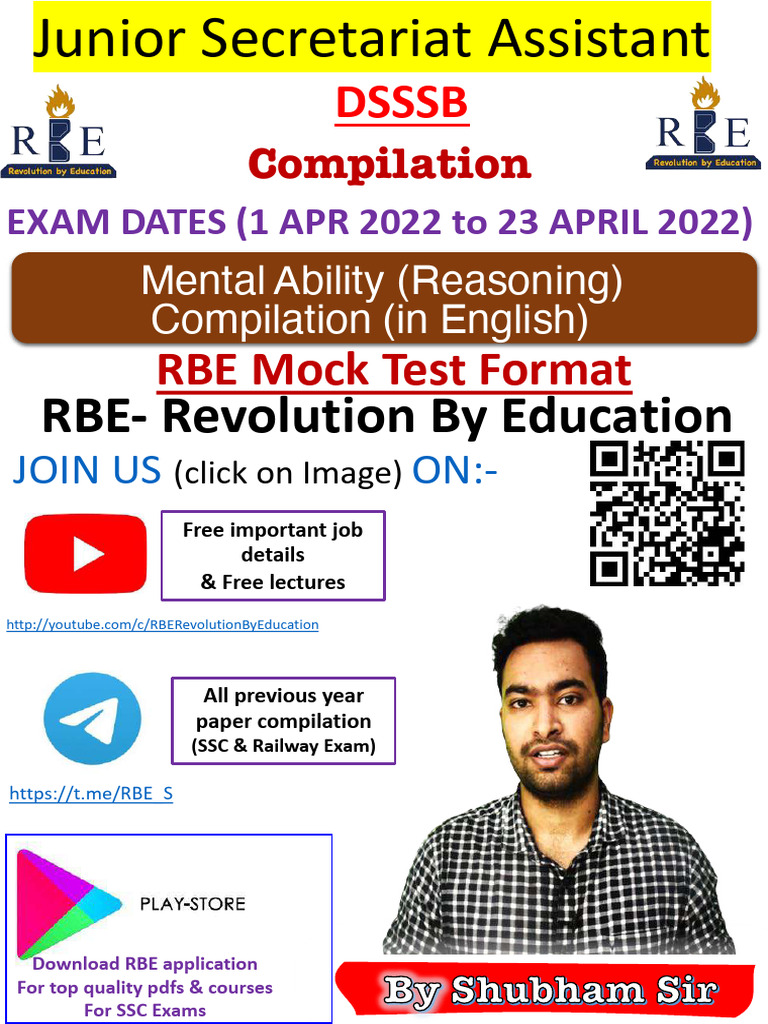 JSA DSSSB Reasoning (In English) RBE April 2022 RBE | PDF