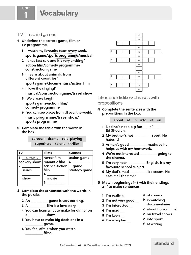 GI A2PLUS U1 Vocabulary Standard | PDF