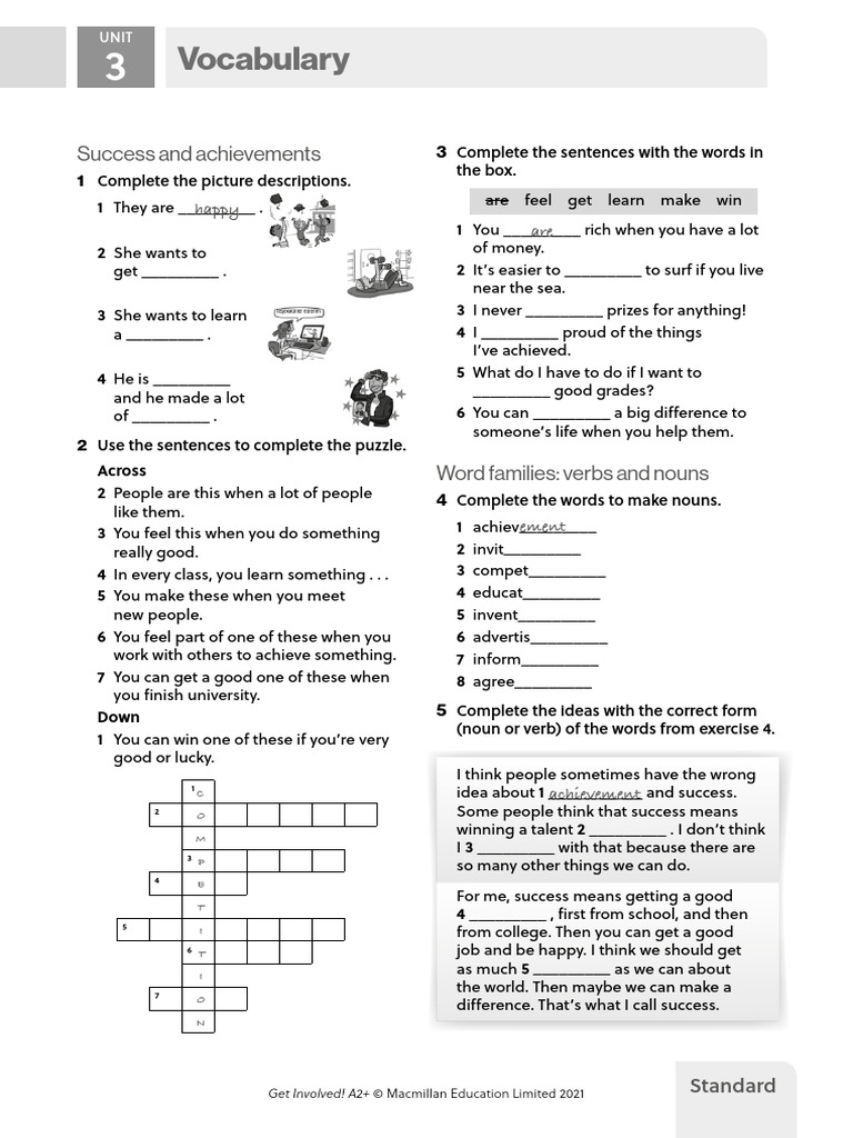 GI_A2PLUS_U3_Vocabulary_Standard | PDF | Language Mechanics ...