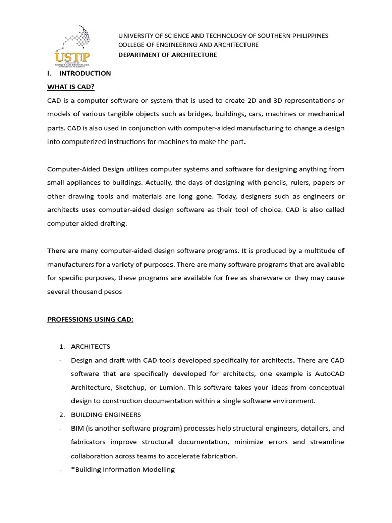 Introduction To Basic CAD | PDF | Computer Aided Design | Autodesk