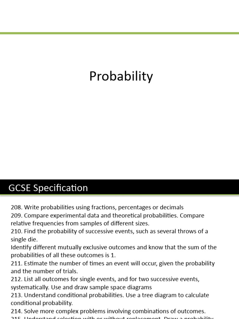 GCSE-Probability | PDF | Sampling (Statistics) | Probability
