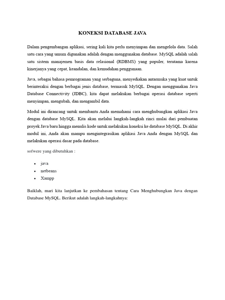 Koneksi Database Java | PDF