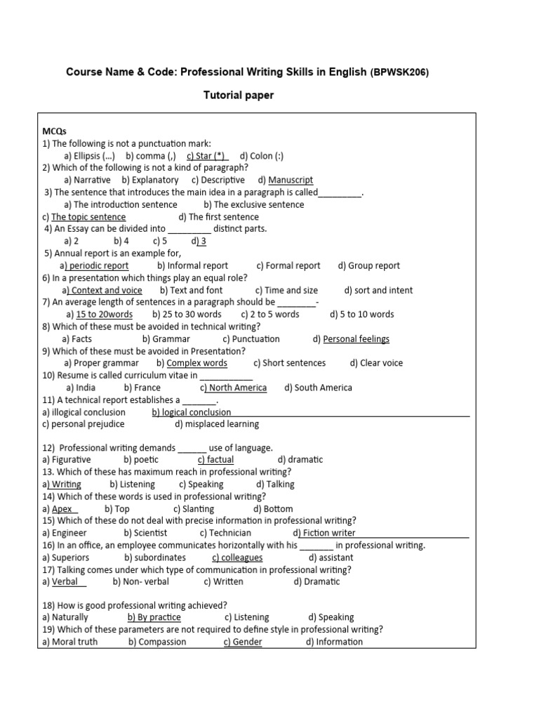 BE 2nd Semester English Tutorial Paper | PDF | Essays | Human Communication