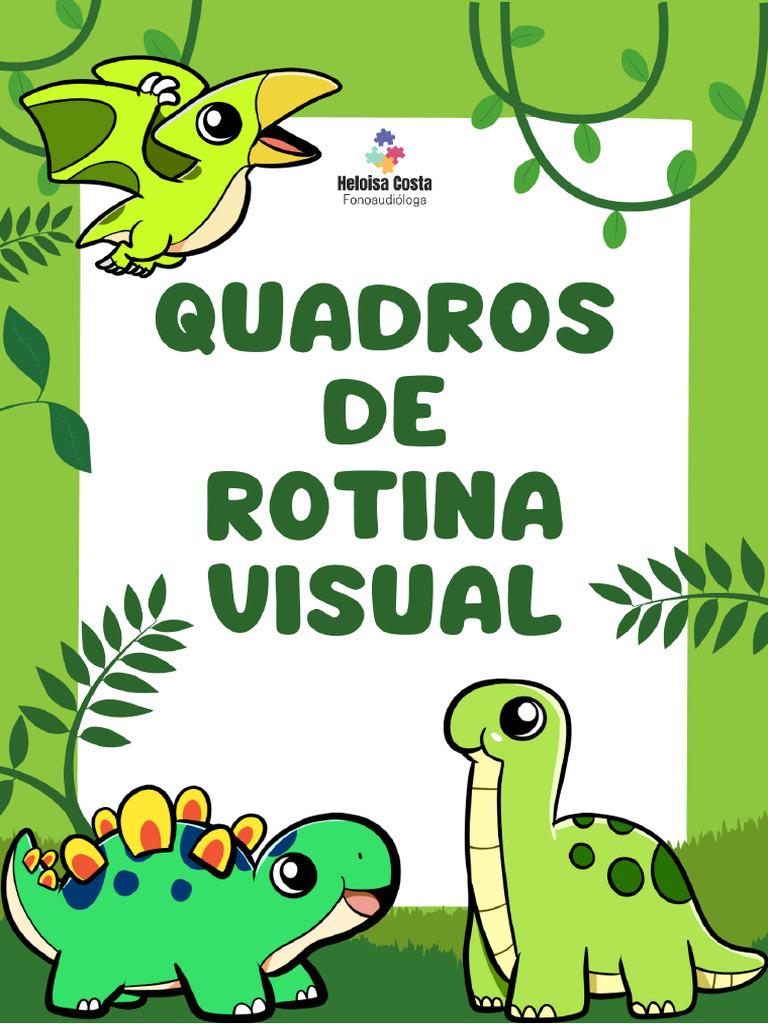 QUADROS DE ROTINA VISUAL DINOS | PDF | Espectro do autismo | Tempo